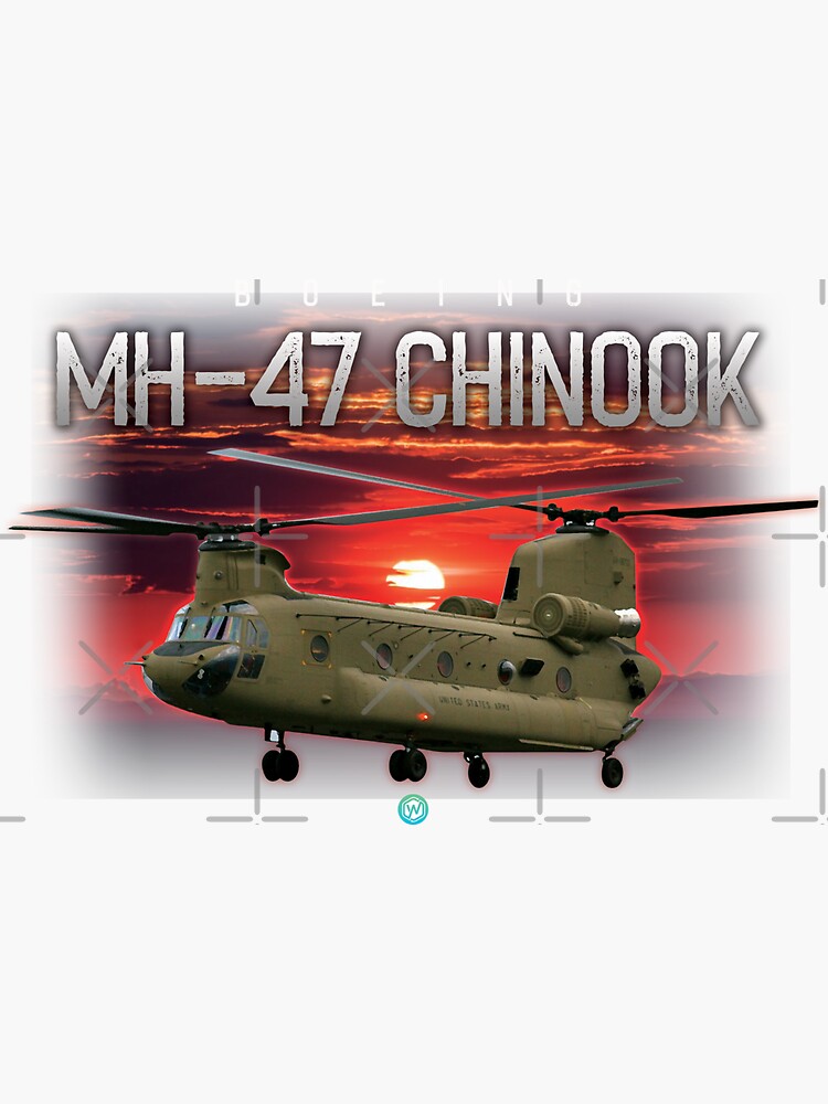 "MH47 Chinook Helicopter Crew Gift" Sticker by woormle | Redbubble