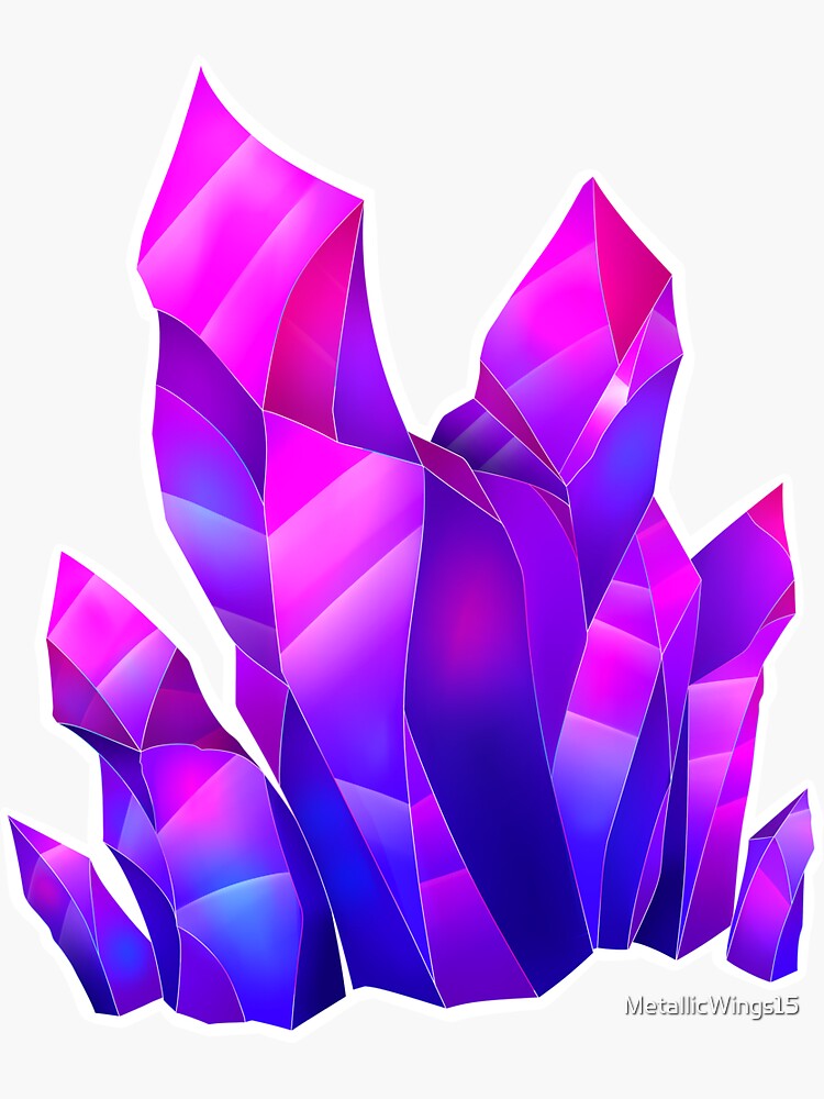 "Blue and Pink Crystal Pile" Sticker by MetallicWings15 | Redbubble