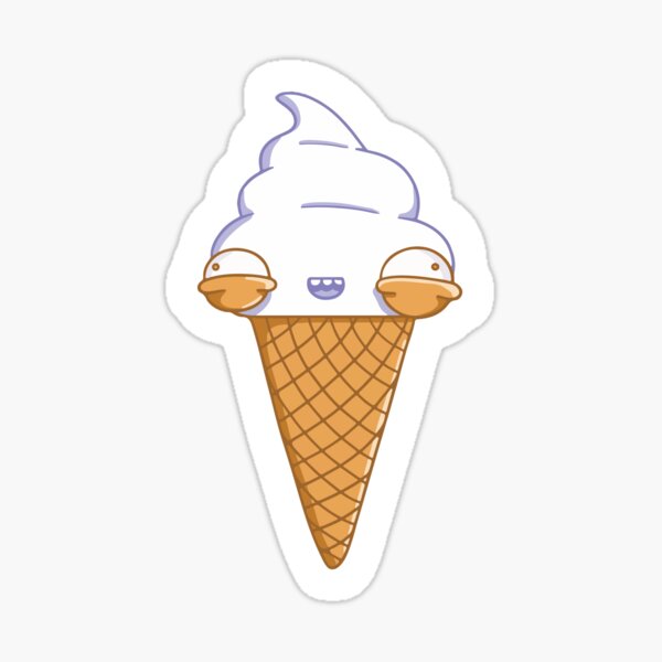 "Happy Vanilla Ice Cream Cone" Sticker by Jackie3188 | Redbubble