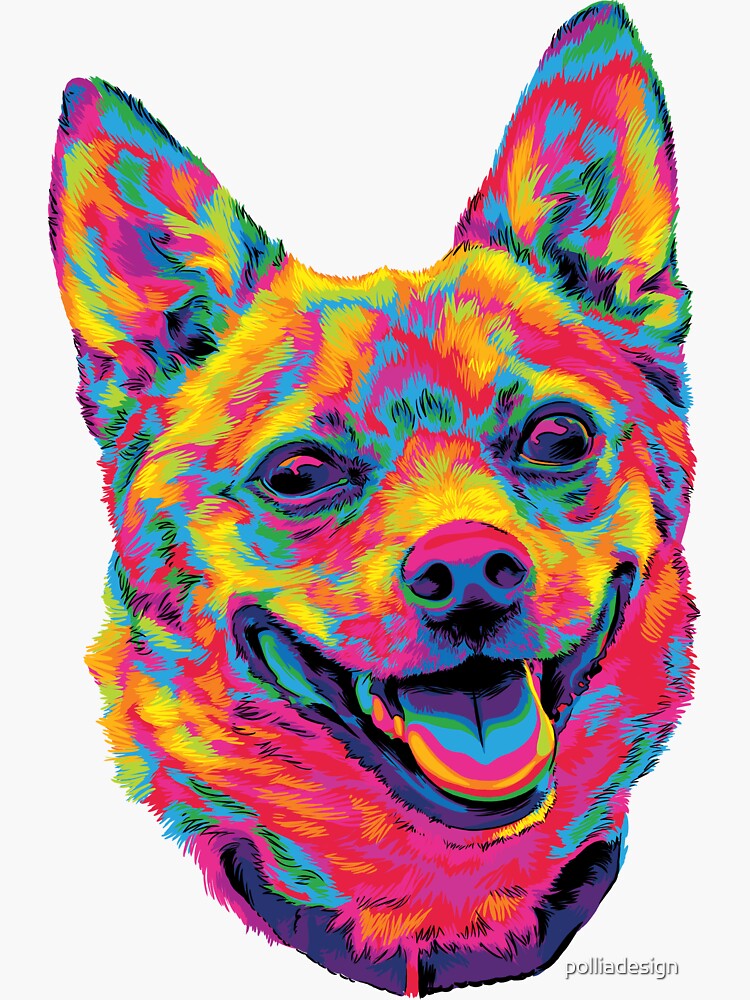 "Rainbow Colorful Mutt Face" Sticker by polliadesign | Redbubble