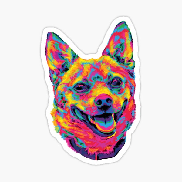 "Rainbow Colorful Mutt Face" Sticker by polliadesign | Redbubble