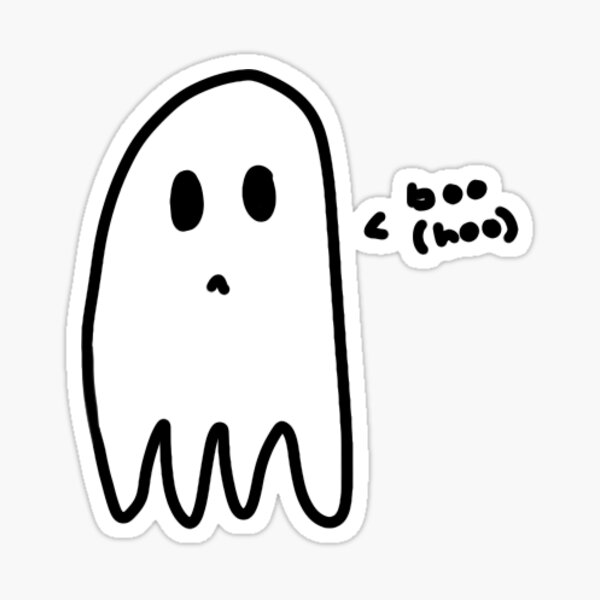 "tiny sad ghost" Sticker for Sale by sarahsuriano | Redbubble