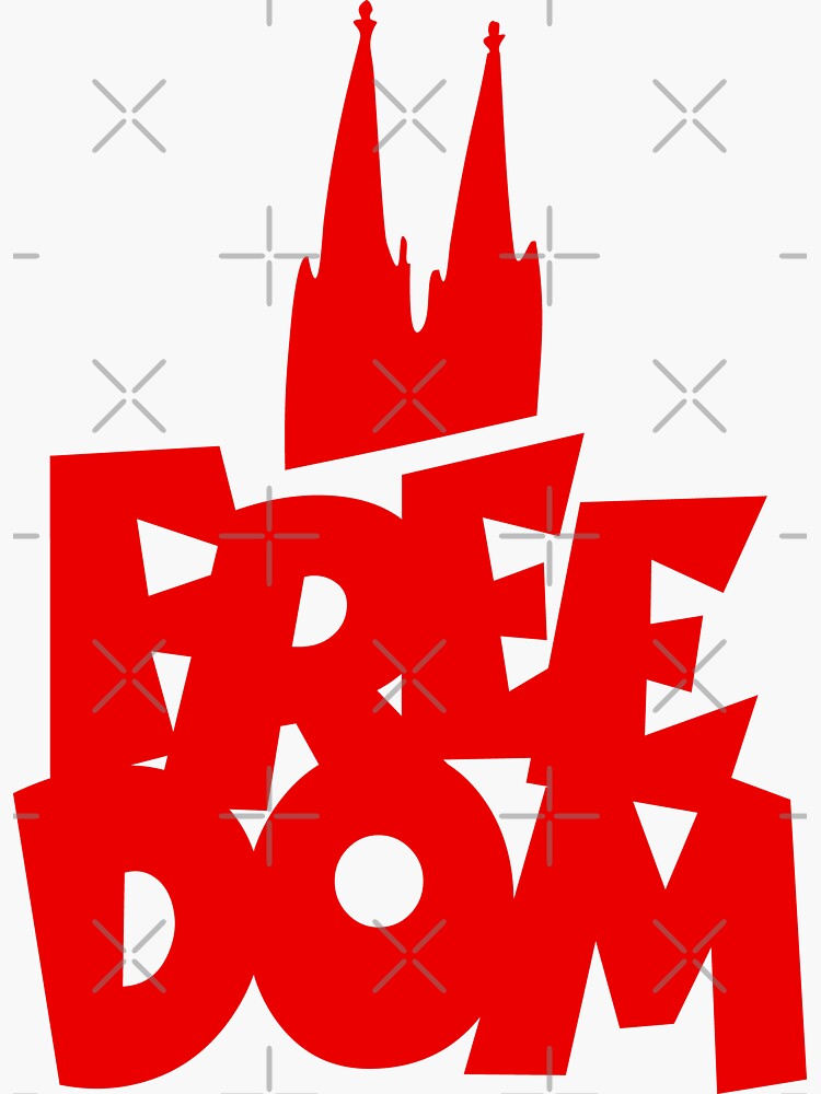 "FREE DOM (Red) Cologne Cologne Cathedral" Sticker by theshirtshops ...