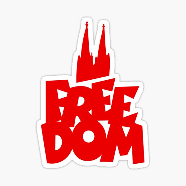 "FREE DOM (Red) Cologne Cologne Cathedral" Sticker by theshirtshops ...