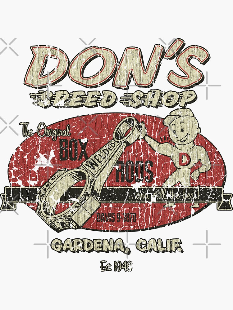 "Don's Speed Shop" Sticker for Sale by jacobcdietz | Redbubble