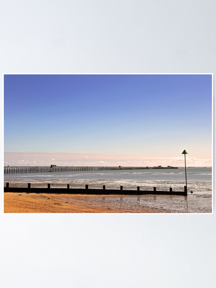 "Southend Pier and Three Shells Beach Essex" Poster by AndyEvansPhotos ...