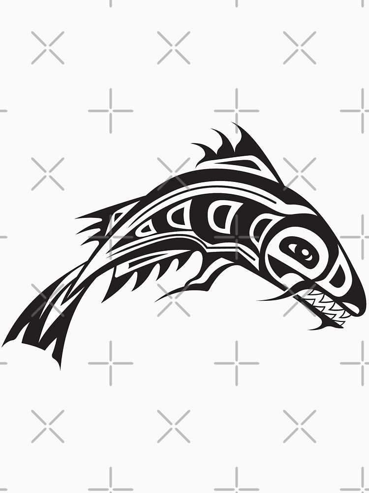 "Northwest Native Indian fish totem (horizontal)" T-shirt by Smaragdas ...