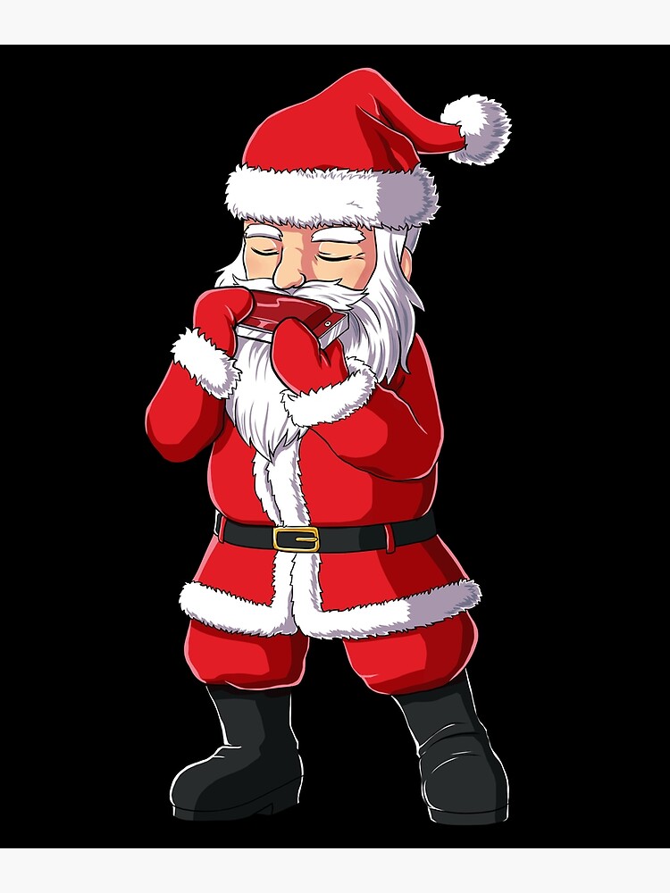 "Christmas Harmonica Player Xmas Musician Gift Idea" Greeting Card by ...