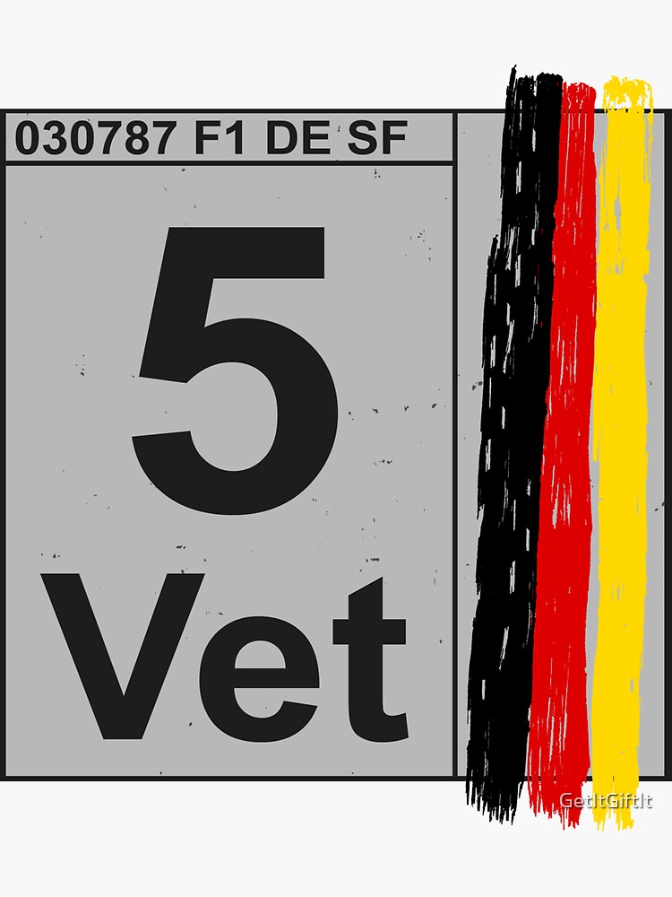 "Sebastian Vettel Number 5 German Stripes design" Sticker by ...