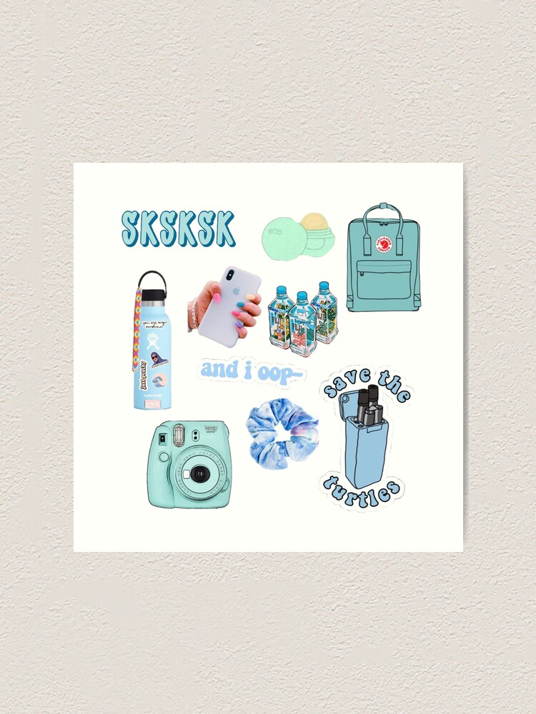 "Blue Aesthetic Vsco Girl Sticker Pack" Art Print for Sale by ...