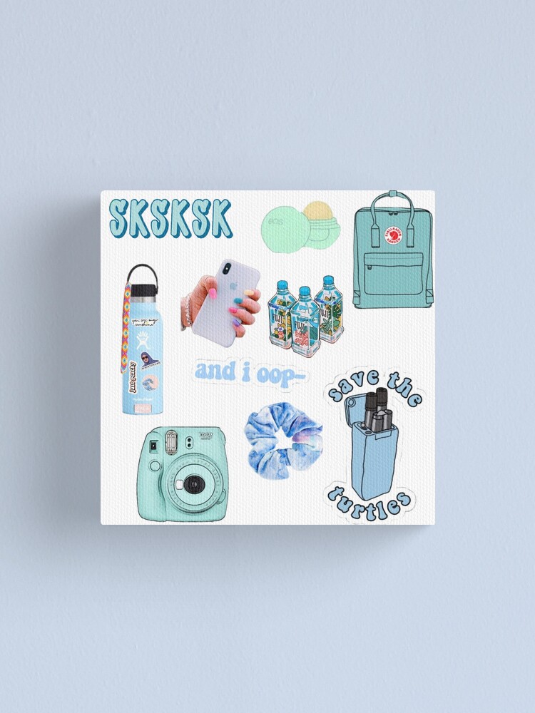 "Blue Aesthetic Vsco Girl Sticker Pack" Canvas Print by courtneylouix ...
