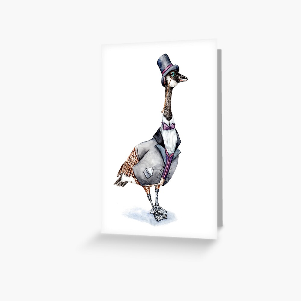 "Victorian Gentleman Goose in a Top Hat " Greeting Card for Sale by ...