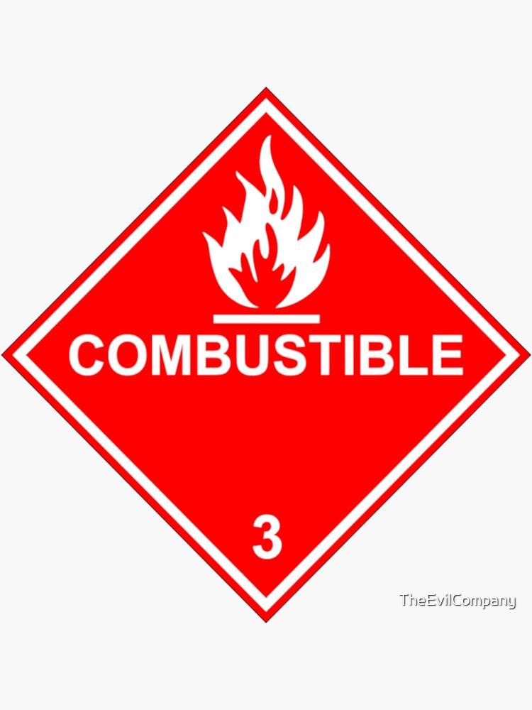 "Combustible Hazard Diamond" Sticker for Sale by TheEvilCompany | Redbubble