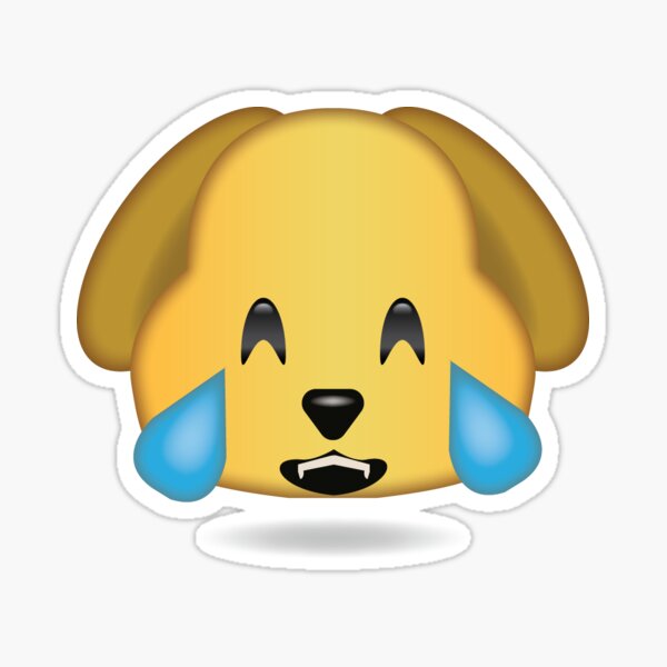 "Laughing Dog Emoji" Sticker for Sale by lillivv | Redbubble