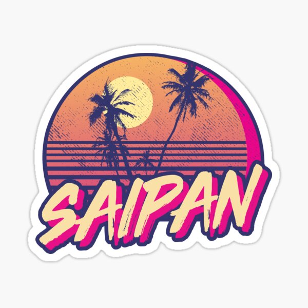 "Retro Saipan Sunset Beach Graphic" Sticker for Sale by Bryce-LiSi ...