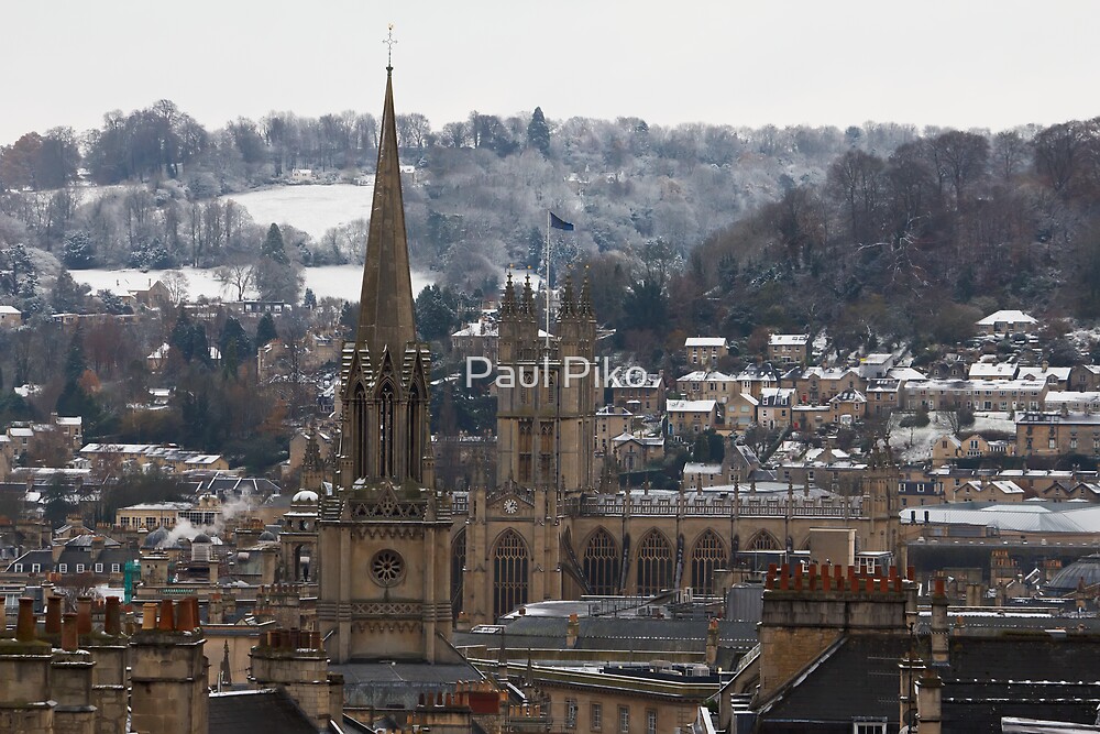 "Snow-covered Bath, UK " by Paul Piko | Redbubble