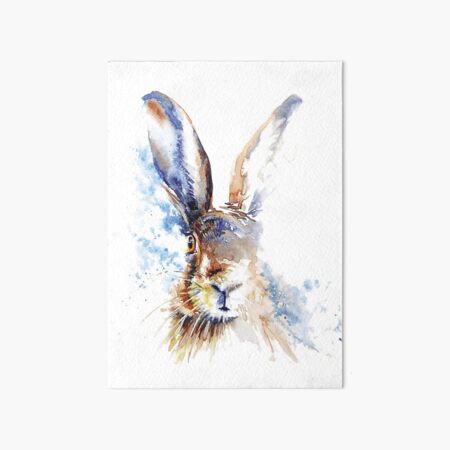 "Barley Hare - Watercolour " Art Board Print for Sale by emmaparrish ...
