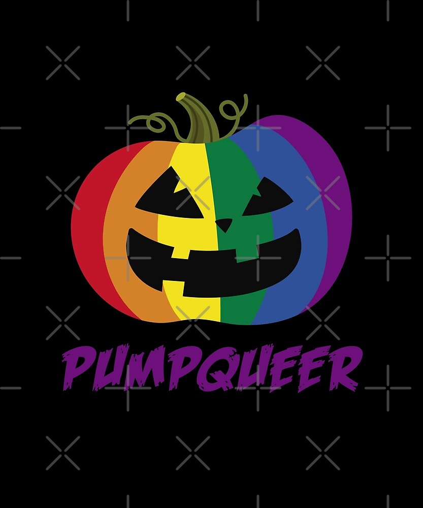"Pumpqueer, LGBTQ Pumpkin, Queer Pride" by Queer Pride Shop | Redbubble