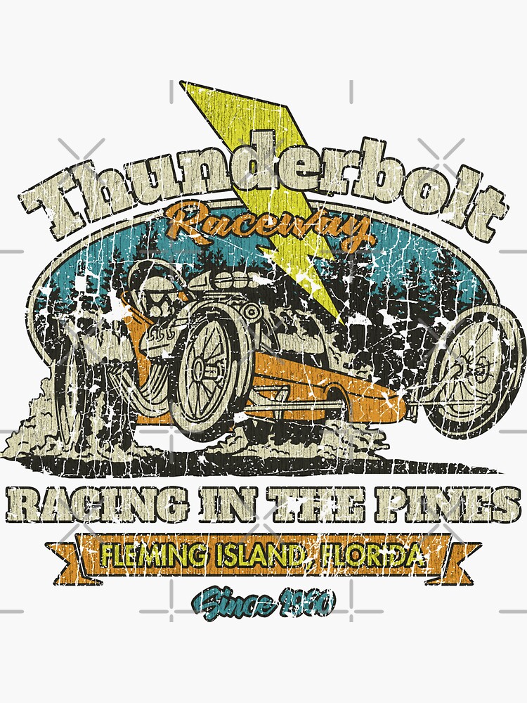 "Thunderbolt Raceway" Sticker by jacobcdietz | Redbubble