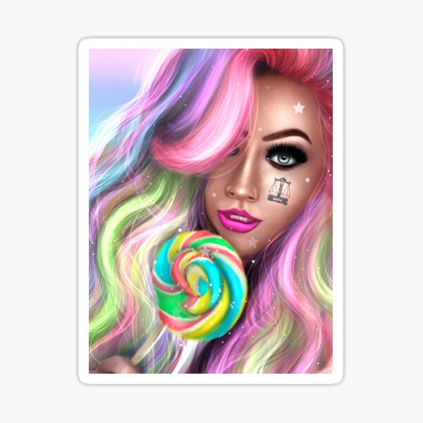 "Lollipop rainbow girl" Sticker for Sale by natttyart | Redbubble