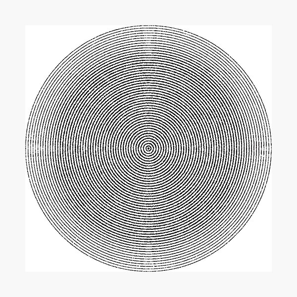 Abstract Concentric Circles Texture In Black And White Colors Background Pattern In Modern