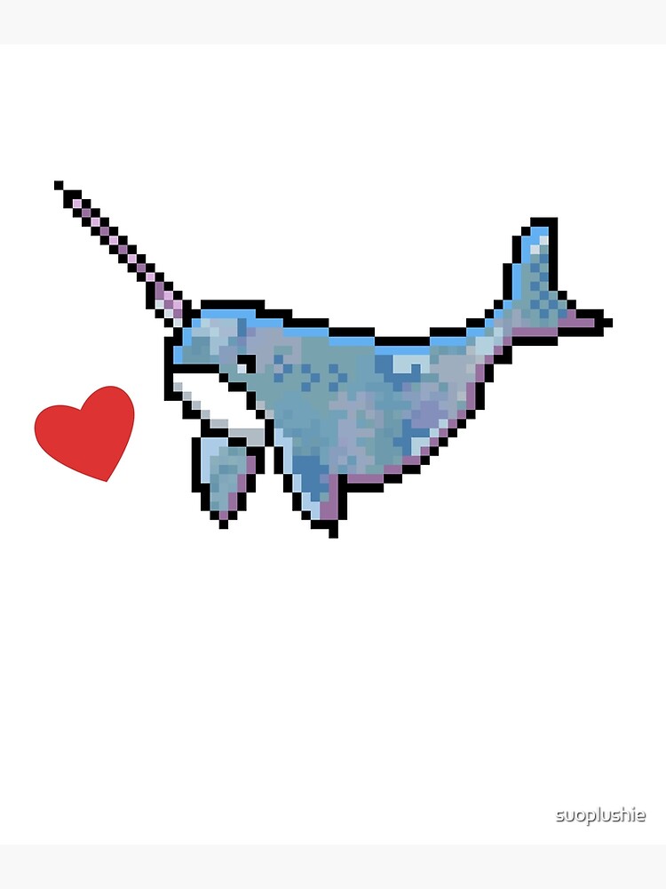 "Narwhal Pixel Art" Poster by suoplushie | Redbubble
