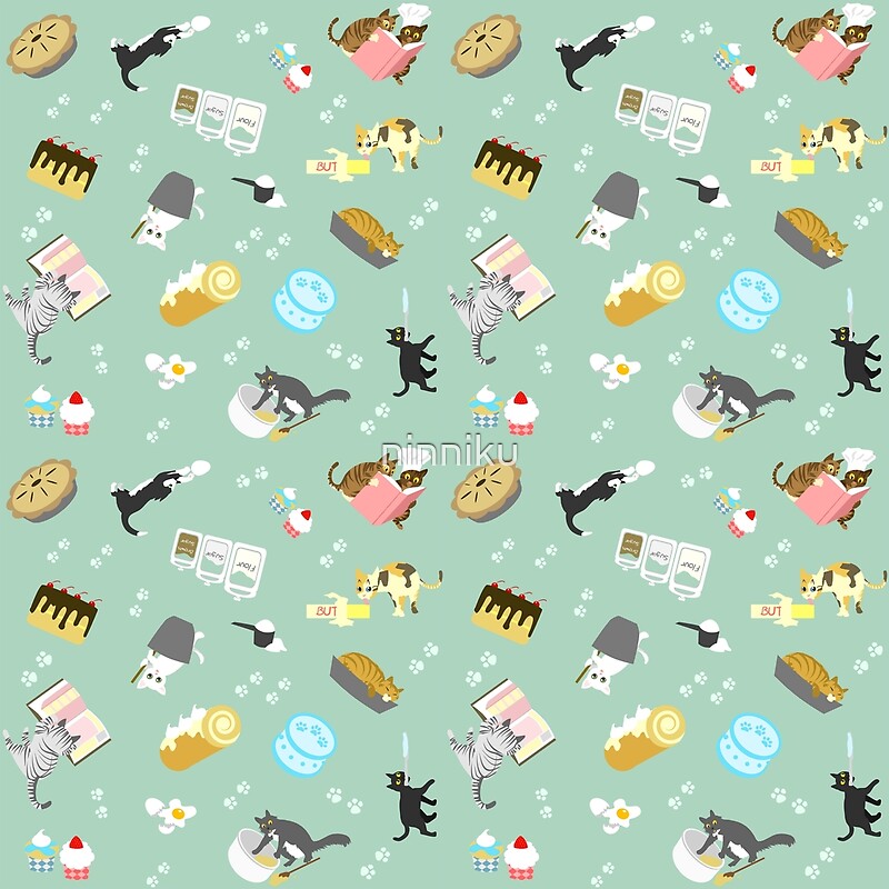 "Cats Baking Cakes and other Sweets" by ninniku | Redbubble