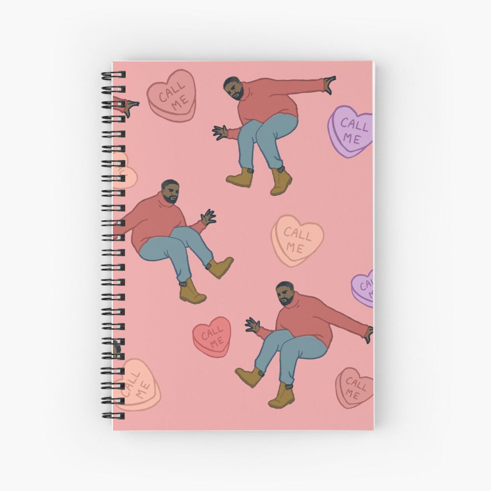 "Drake Valentine (pink background)" Spiral Notebook by dcrownfield ...