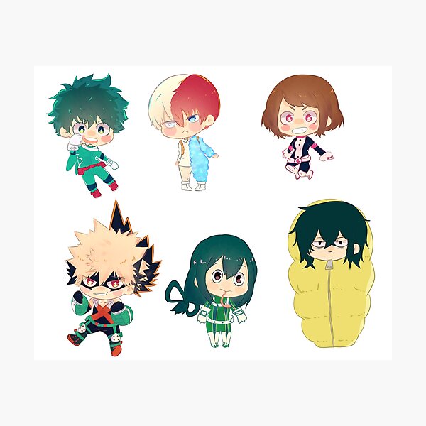"BnHA cute sticker" Photographic Print for Sale by ChocoletoArt | Redbubble