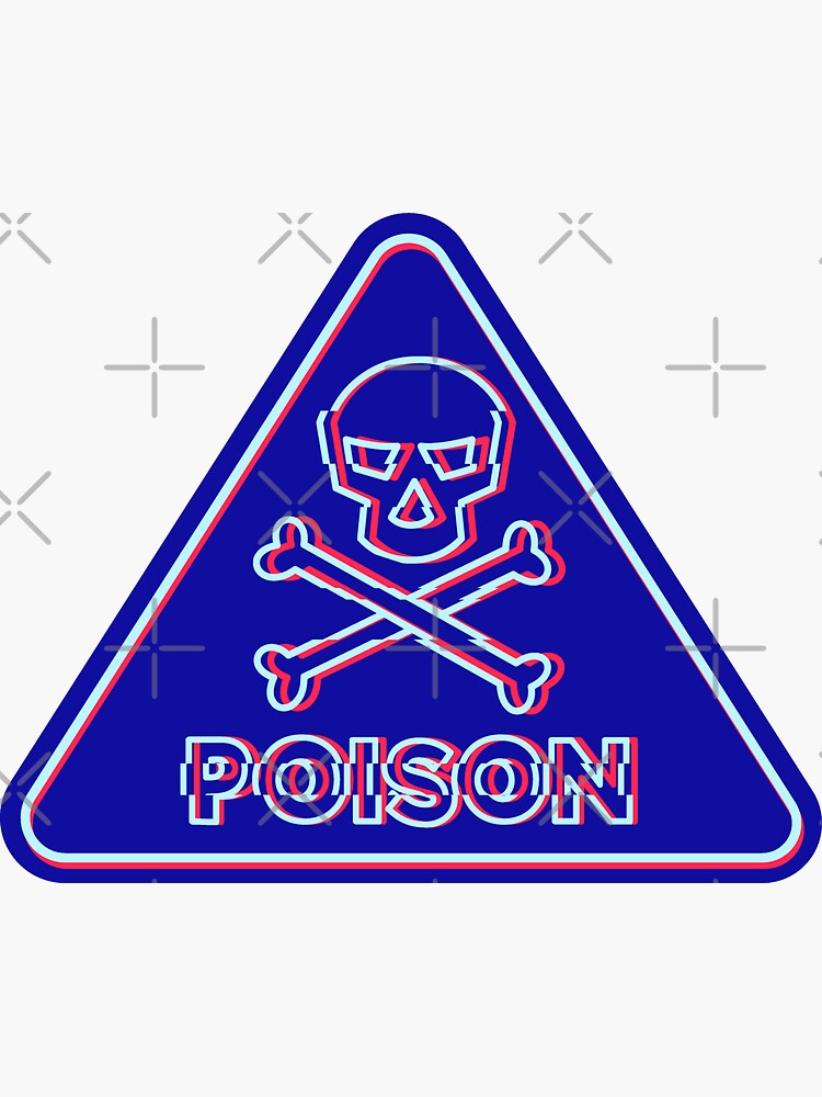 "Poison Symbol Neon Flickering Icon" Sticker for Sale by patrimonio ...