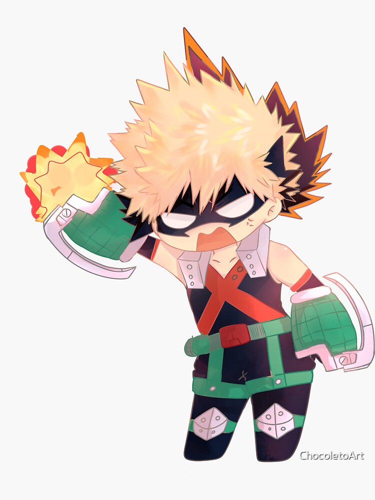 Pegatina «Kacchan enojado» de ChocoletoArt | Redbubble