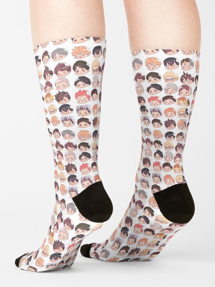 "Haikyuu chibi heads" Socks for Sale by ChocoletoArt | Redbubble