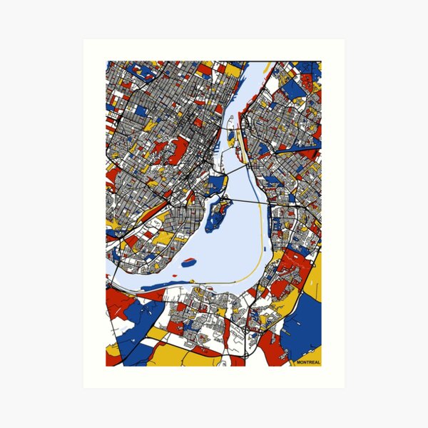 "Montreal Mondrian map" Art Print for Sale by mondrianmaps | Redbubble