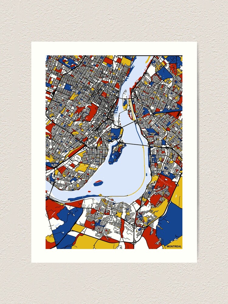 "Montreal Mondrian map" Art Print for Sale by mondrianmaps | Redbubble
