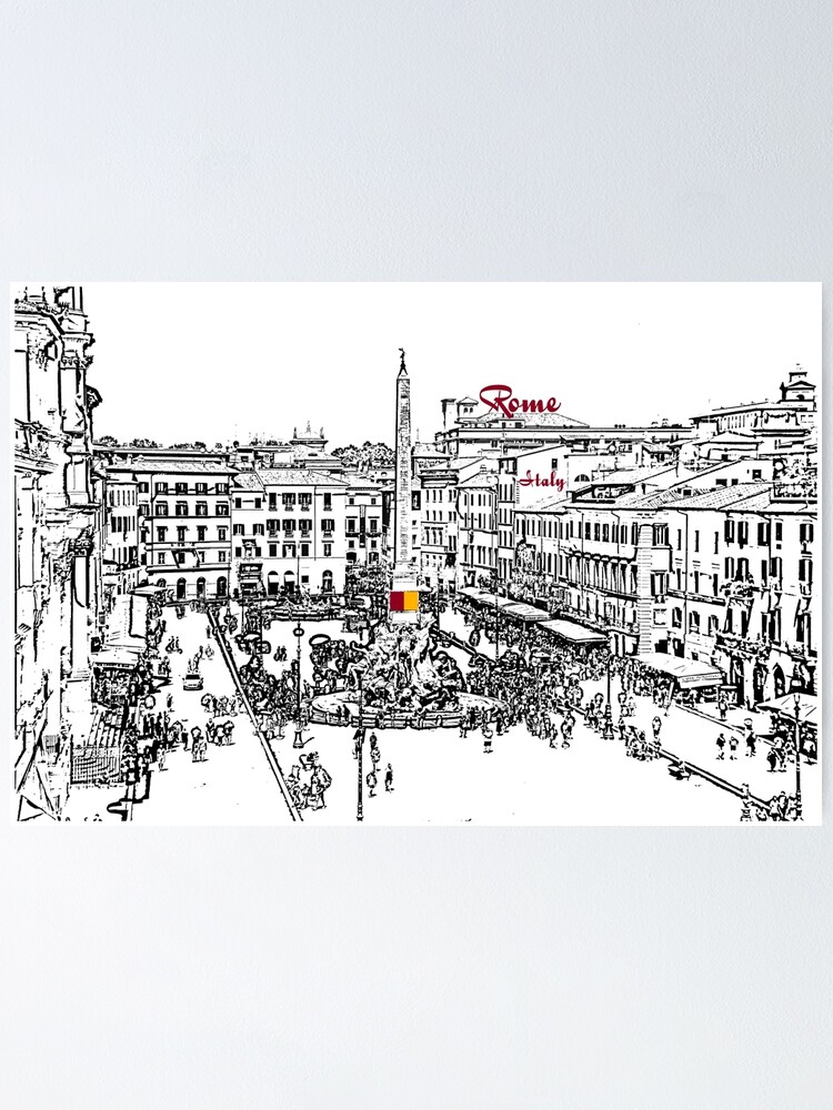 "Rome, Italy - Piazza Navona" Poster for Sale by leemcnut | Redbubble