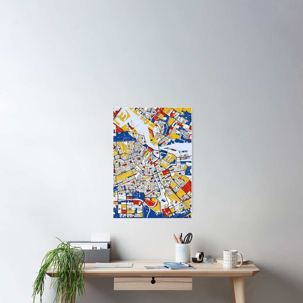 "Amsterdam Mondrian map" Poster by mondrianmaps | Redbubble