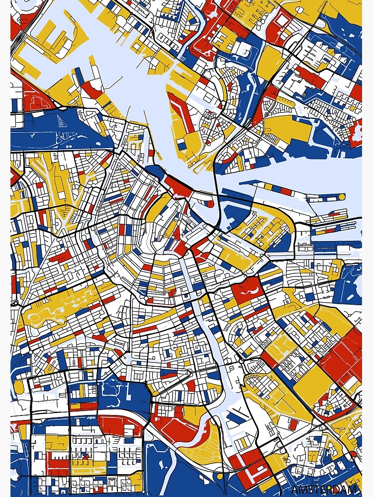 "Amsterdam Mondrian map" Poster by mondrianmaps | Redbubble
