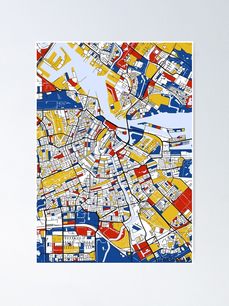 "Amsterdam Mondrian map" Poster by mondrianmaps | Redbubble