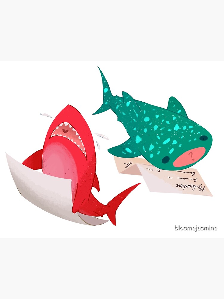 "Shark & Whale Shark Mail" Poster by bloomejasmine | Redbubble