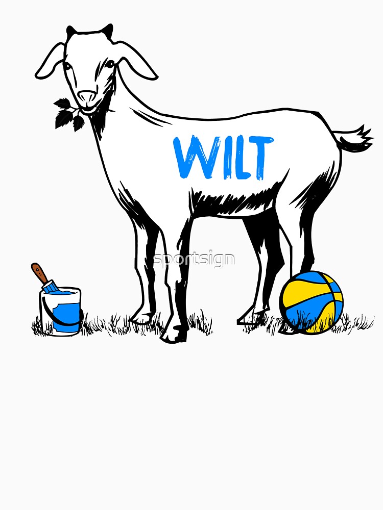"Wilt Chamberlain GOAT Basketball" T-shirt for Sale by sportsign ...