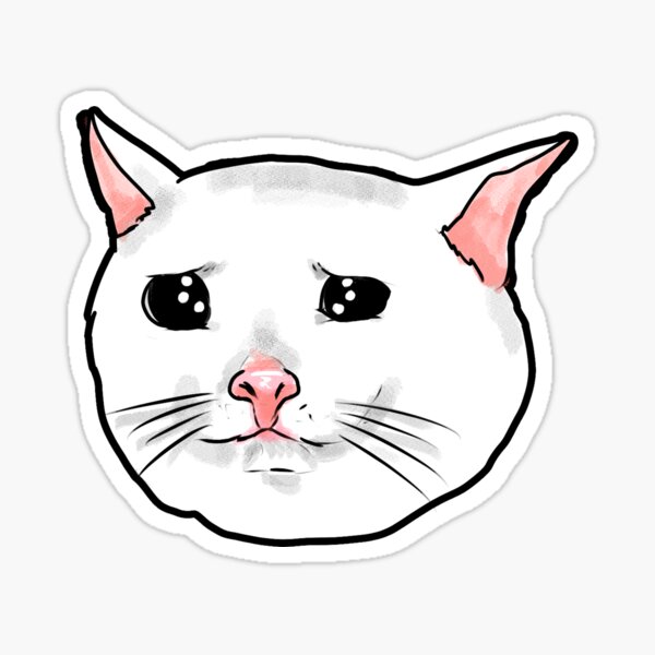 "Sad cat 2" Sticker by lezith | Redbubble