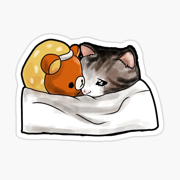 "Sad cat" Sticker by lezith | Redbubble