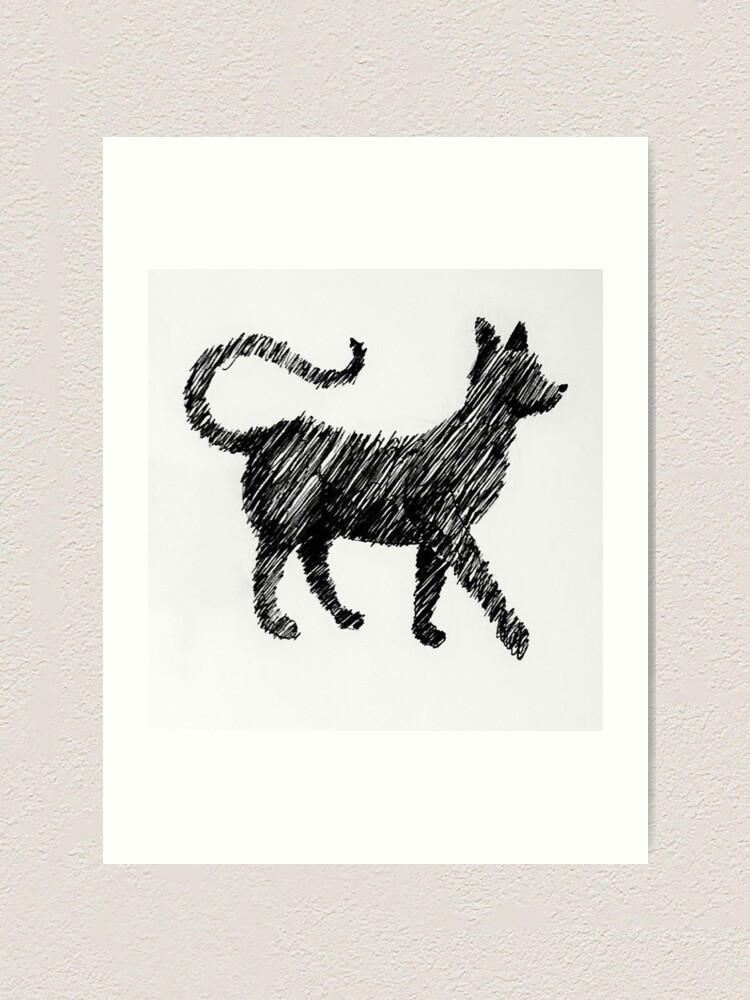 "Cat Scribble Outline Drawing" Art Print for Sale by Shawncarroll172 ...