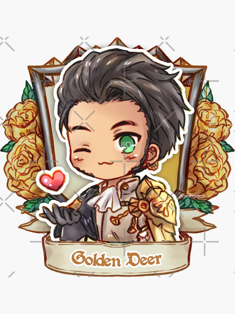 "Claude of the Golden Deers! (Timeskip)" Sticker for Sale by candypiggy ...