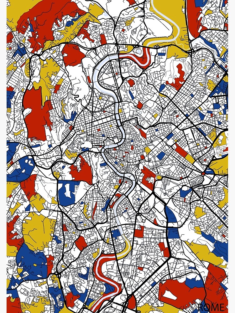"Rome Mondrian map" Art Print for Sale by mondrianmaps | Redbubble