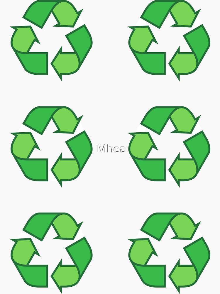 "Recycling symbol stickers, pack of six" Sticker for Sale by Mhea ...