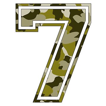 "Team Sports Uniform Number #7 - Camouflage" Sticker for Sale by ...