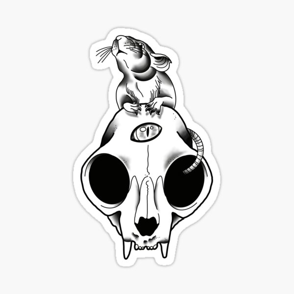 "Mouse skull " Sticker for Sale by Borapronobis | Redbubble