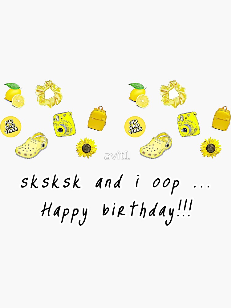 "VSCO girl birthday card, sticker, mug" Sticker by avit1 | Redbubble