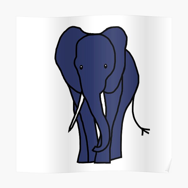 "Big Blue Elephant" Poster for Sale by ellenhenry | Redbubble